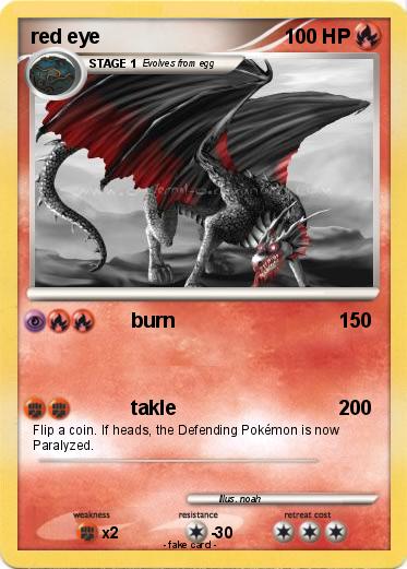 Pokémon red eye 19 19 - burn - My Pokemon Card