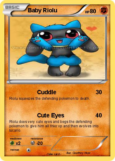 Pokémon Baby Riolu 14 14 - Cuddle - My Pokemon Card