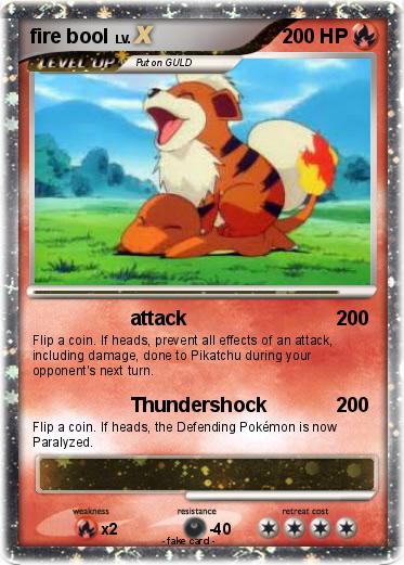Pokémon fire bool 1 1 - attack - My Pokemon Card
