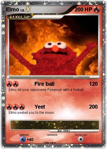 Pokémon Elmo 1268 1268 - Fire ball - My Pokemon Card