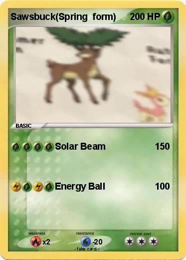 Pokémon Sawsbuck Spring form - Solar Beam - My Pokemon Card