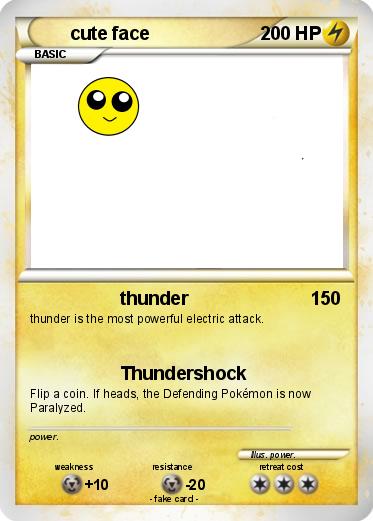 Pokémon cute face 4 4 - thunder - My Pokemon Card