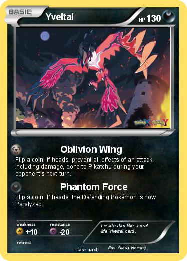 Pokémon Yveltal 1370 1370 - Oblivion Wing - My Pokemon Card
