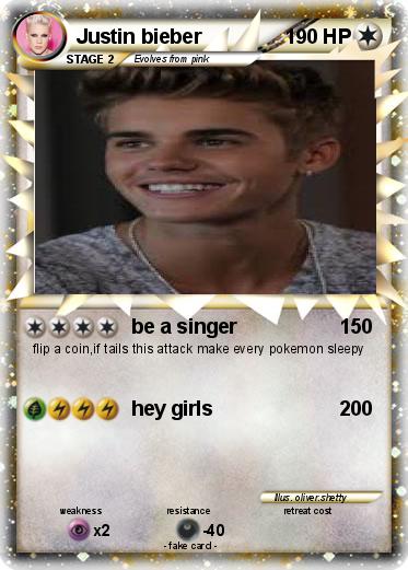 Pokémon Justin bieber 3437 3437 - be a singer - My Pokemon Card