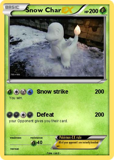 Pokémon Snow Char - Snow strike - My Pokemon Card