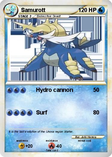 Pokémon Samurott 130 130 - Hydro cannon - My Pokemon Card