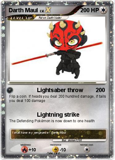 Pokémon Darth Maul 254 254 - Lightsaber throw - My Pokemon Card
