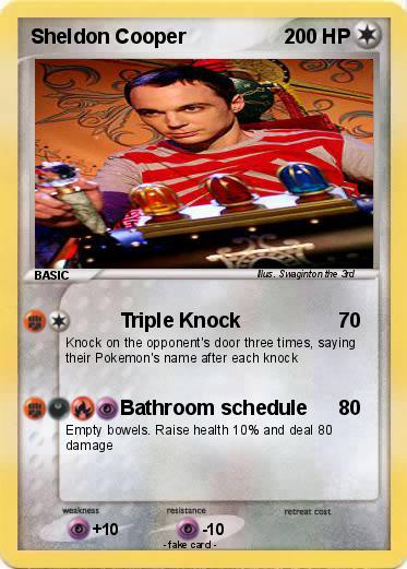 Pokémon Sheldon Cooper 120 120 - Triple Knock - My Pokemon Card