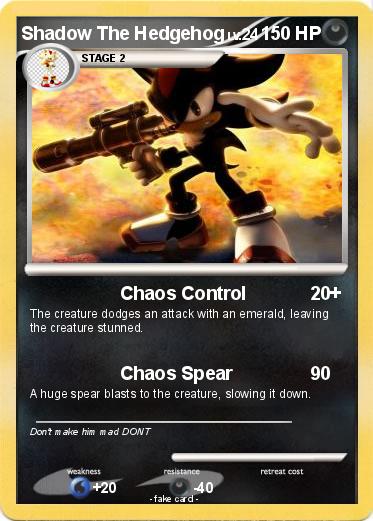 Pokémon Shadow The Hedgehog 503 503 - Chaos Control - My Pokemon Card
