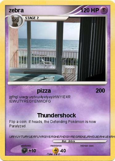 Pokémon zebra 85 85 - pizza - My Pokemon Card