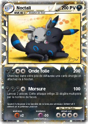 Pokémon Noctali 488 488 - Onde folie - Ma carte Pokémon