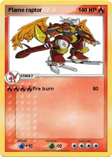 Pokémon Flame raptor - fire burn - My Pokemon Card
