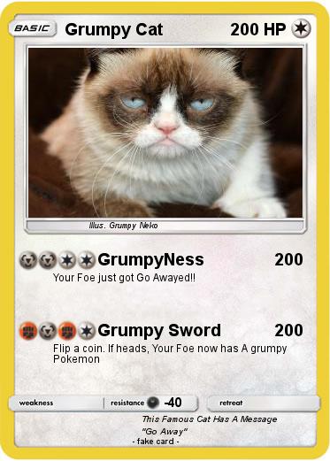 Pokémon Grumpy Cat 1132 1132 - GrumpyNess - My Pokemon Card