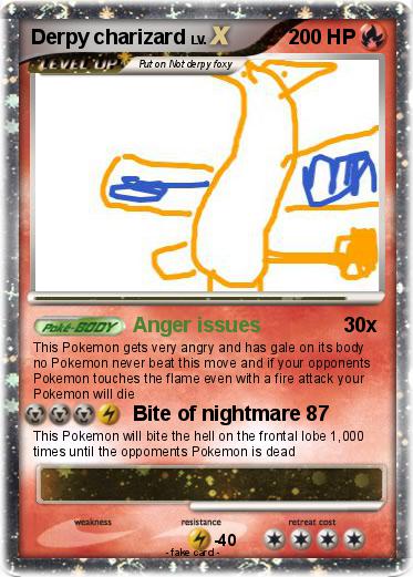 Pokémon Derpy charizard 2 2 - Anger issues - My Pokemon Card