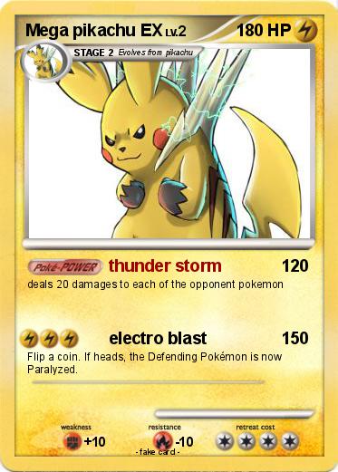 Pokémon Mega pikachu EX 124 124 - thunder storm - My Pokemon Card