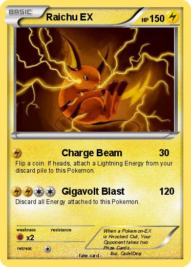 Pokémon Raichu EX 186 186 - Charge Beam - My Pokemon Card