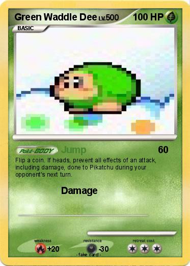 Pokémon Green Waddle Dee - Jump - My Pokemon Card