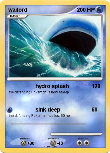 Pokémon wailord 930 930 - hydro splash - My Pokemon Card