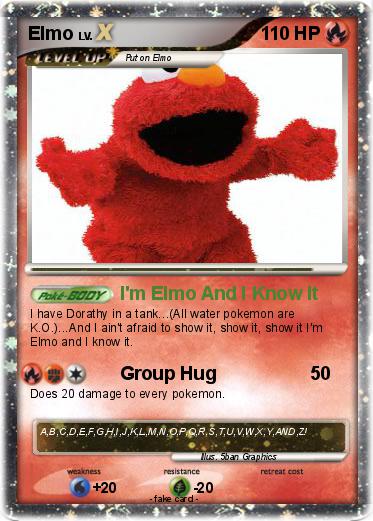 Pokémon Elmo 640 640 - I'm Elmo And I Know It - My Pokemon Card