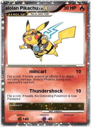 Pokémon alolan Pikachu 4 4 - mincart - My Pokemon Card
