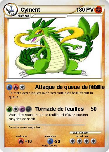 Pokémon Cyment - Attaque de queue de feuille - Ma carte Pokémon
