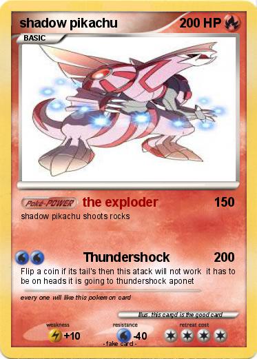 Pokémon shadow pikachu 818 818 - the exploder - My Pokemon Card