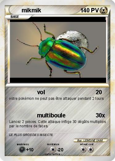 Pokémon mikmik - vol - Ma carte Pokémon