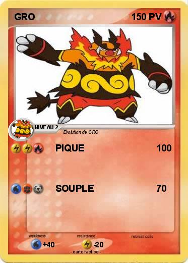 Pokémon GRO - PIQUE - Ma carte Pokémon