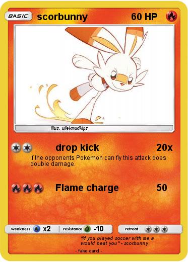 Pokémon scorbunny 53 53 - drop kick - My Pokemon Card
