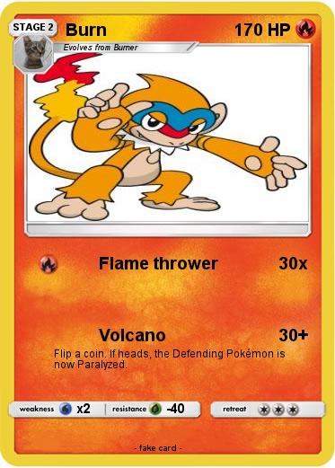 Pokémon Burn 275 275 - Flame thrower - My Pokemon Card