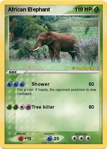 Pokémon African Elephant - Shower - My Pokemon Card
