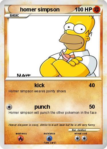Pokémon homer simpson 604 604 - kick - My Pokemon Card