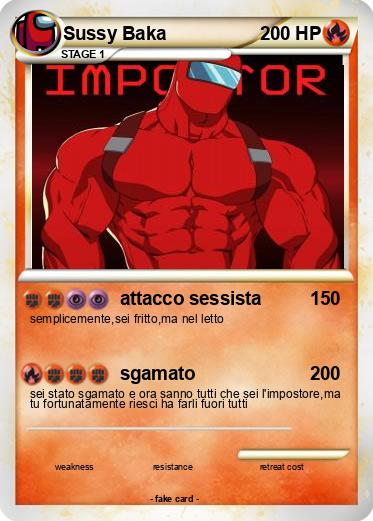 Pokémon Sussy Baka 158 158 - attacco sessista - My Pokemon Card