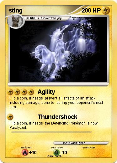 Pokémon sting 55 55 - Agility - My Pokemon Card