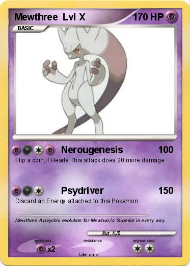 Pokémon Mewthree Lvl X 1 1 - Nerougenesis - My Pokemon Card