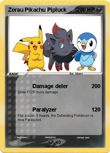 Pokémon Zorau Pikachu Pipluck - Damage deler - My Pokemon Card