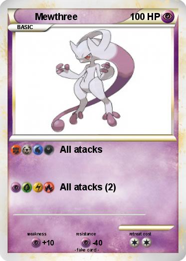 Pokémon Mewthree 880 880 - All atacks - My Pokemon Card