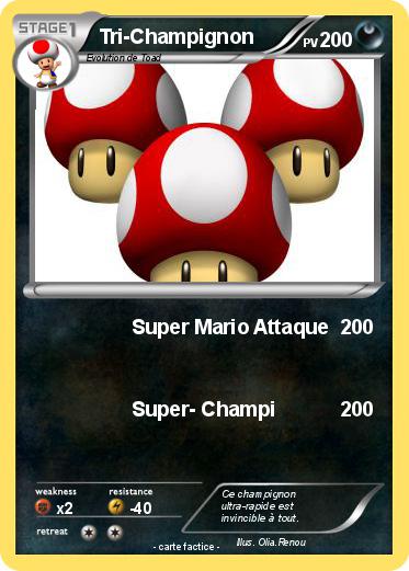 Pokémon Tri Champignon - Super Mario Attaque - Ma carte Pokémon