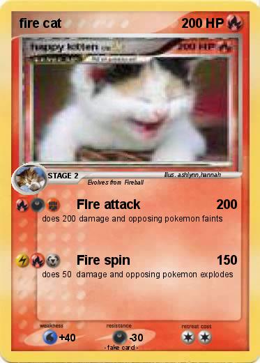 Pokémon fire cat 77 77 - FIre attack - My Pokemon Card