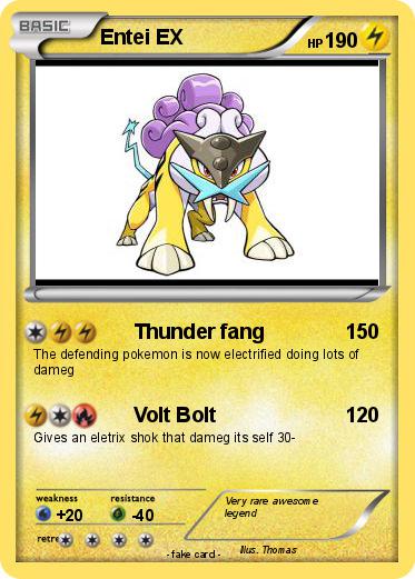 Pokémon Entei EX 138 138 - Thunder fang - My Pokemon Card