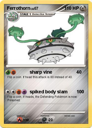Pokémon Ferrothorn 40 40 - sharp vine - My Pokemon Card