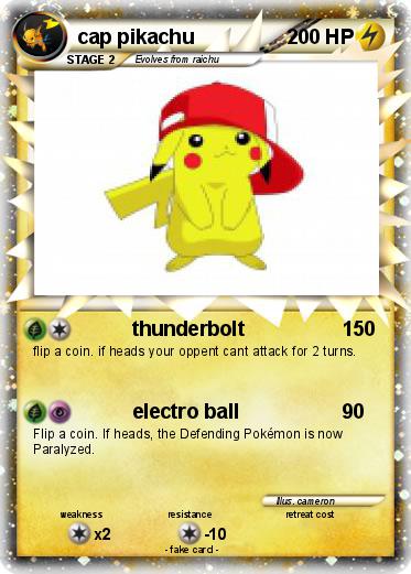Pokémon cap pikachu 1 1 - thunderbolt - My Pokemon Card
