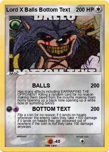 Pokémon Lord X Balls Bottom Text - BALLS - My Pokemon Card