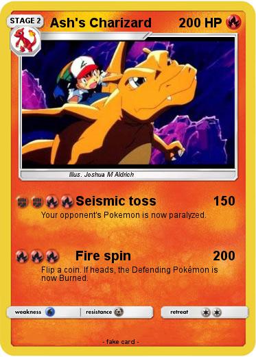 Pokémon Ash s Charizard 99 99 - Seismic toss - My Pokemon Card