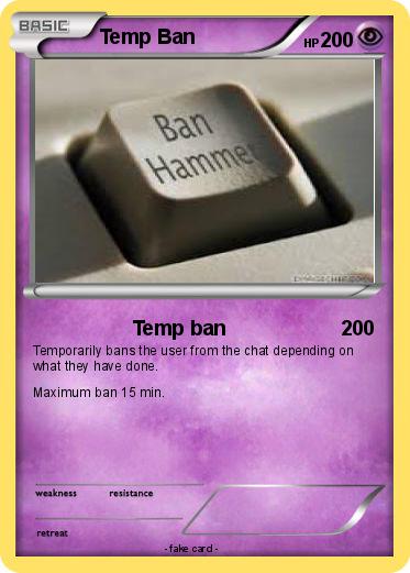 Pokémon Temp Ban - Temp ban - My Pokemon Card
