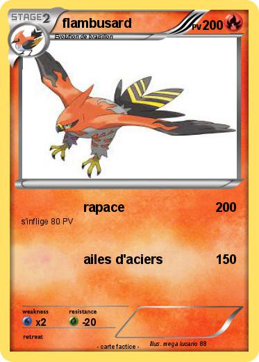 Pokémon flambusard 21 21 - rapace - Ma carte Pokémon