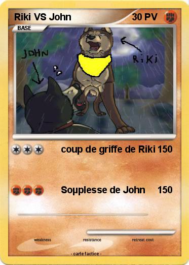Pokémon Riki VS John - coup de griffe de Riki - Ma carte Pokémon