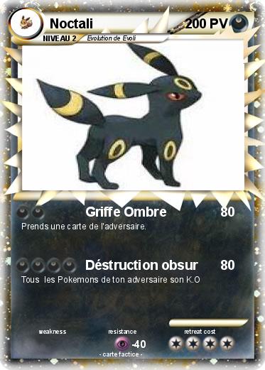 Pokémon Noctali 280 280 - Griffe Ombre - Ma carte Pokémon