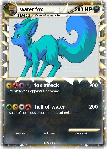 Pokémon water fox 4 4 - fox atteck - My Pokemon Card