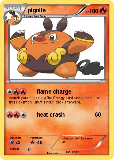 Pokémon pignite 374 374 - flame charge - My Pokemon Card